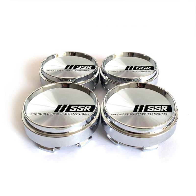 Car modification 4pc 66mm SSR Silver Style Sticker Car Wheel Centre ...