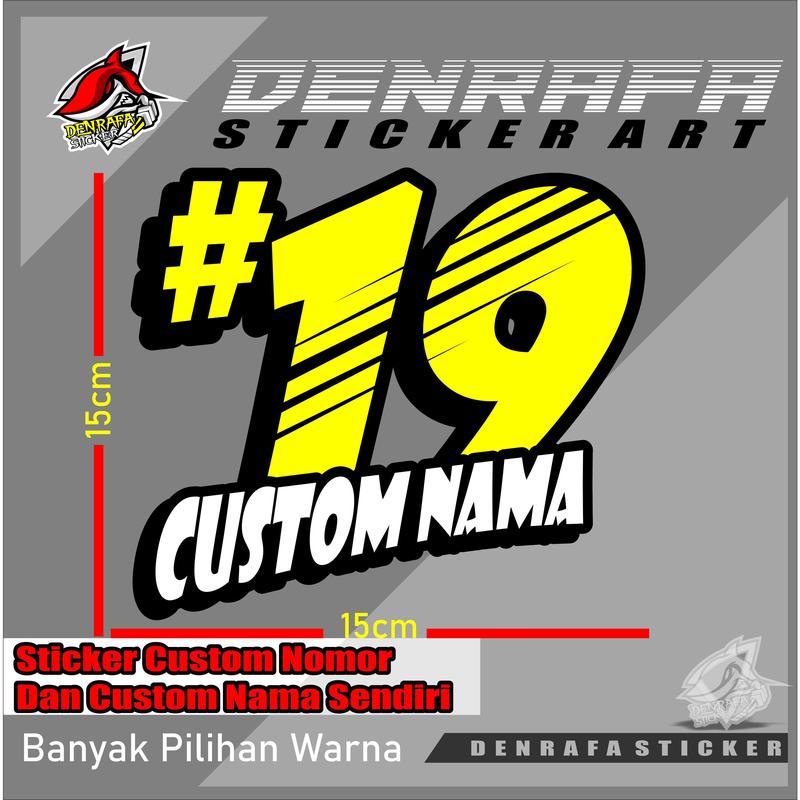 STICKER CUSTOM NOMOR DAN NAMA / STIKER CUSTOM HURUF NOMOR RACING - Shop ...