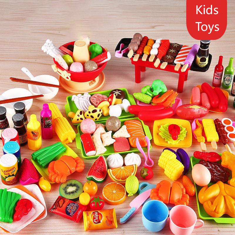 21/27pcs BBQ Barbecue Toys Children's Family Toy Barbecue Stall ...