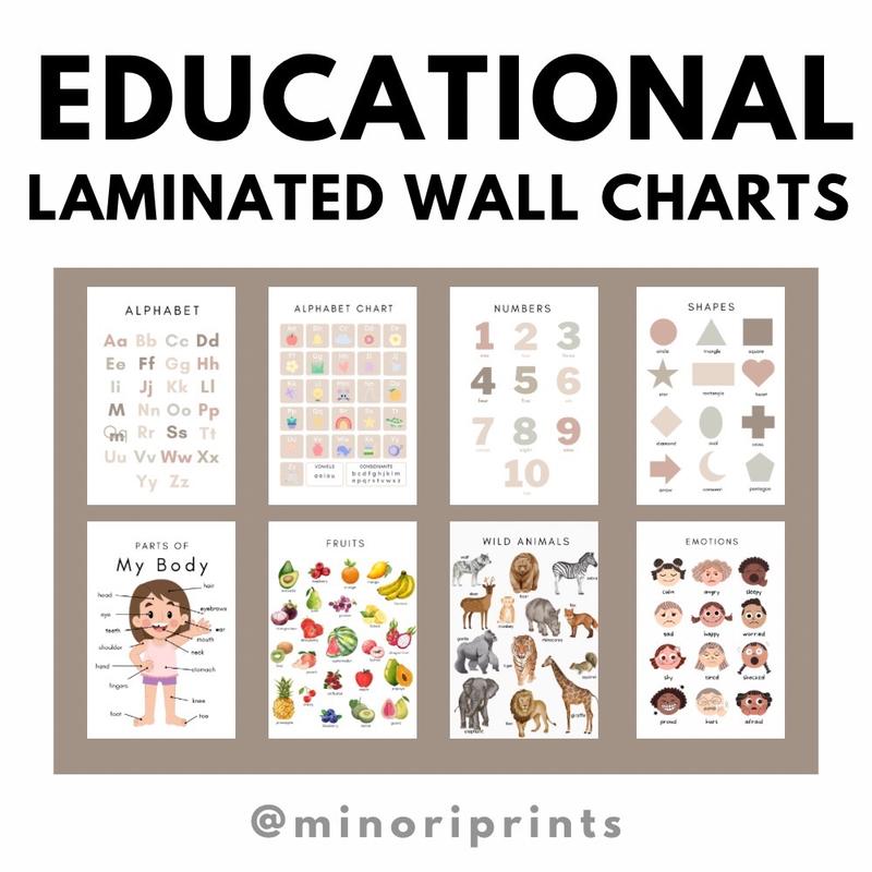 A4 Laminated Educational Charts for Kids - Aesthetic Design - TikTok ...