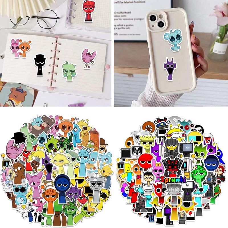 Mobile Phone 50/100pcs Sprunki Stickers Set Rhythm Box Decal - TikTok ...