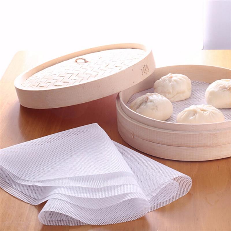Non-Stick White Silicone Steamer Pad Dim Sum Paper Restaurant Steamers ...