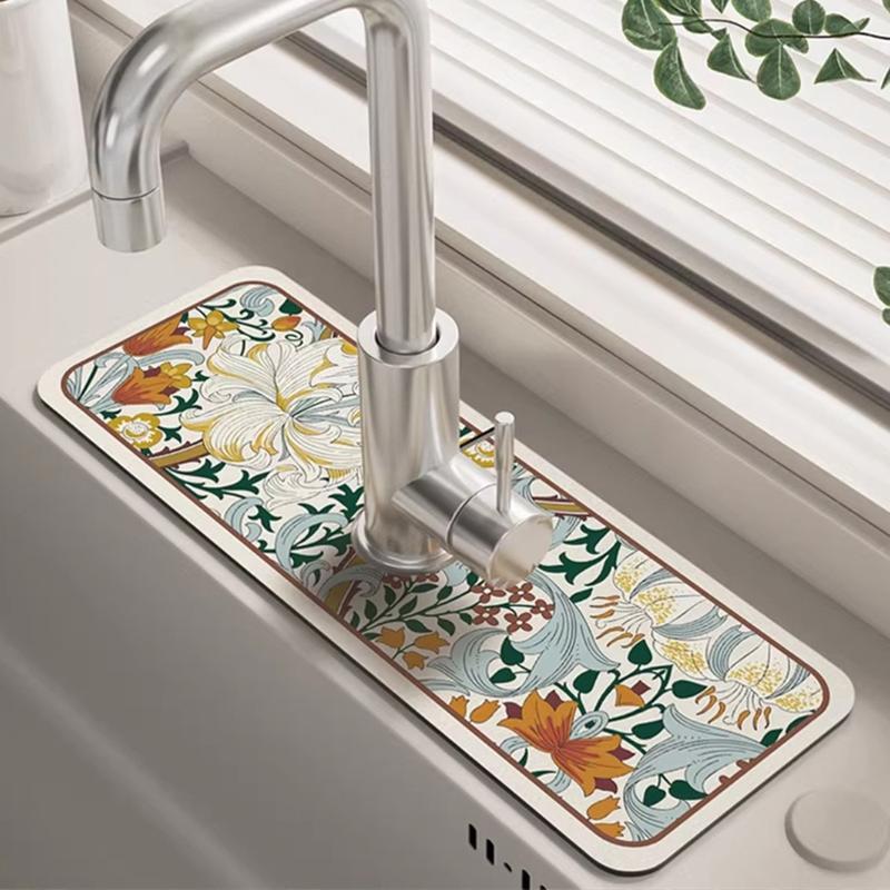 1pcs Quick Drying Diatomite Sink Tap Pad Kitchen Faucet Absorbent ...