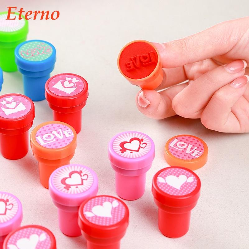 Valentine's Day Cartoon Pattern Seal Love Heart Rose Foxes Signet ...
