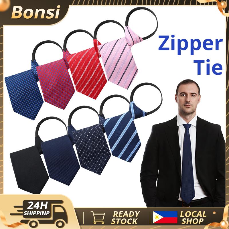 Pre-tied Ties For Men Long Adjustable Zipper Ties Men’s Neckties ...