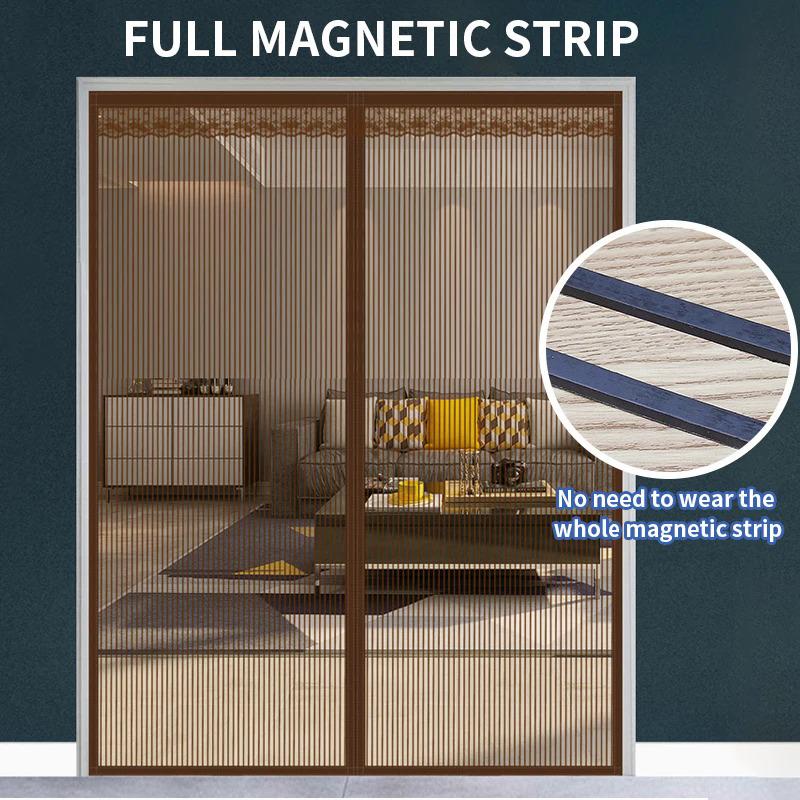 Velcro Screen Door Full Magnetic Strip Anti-mosquito Non Punching ...