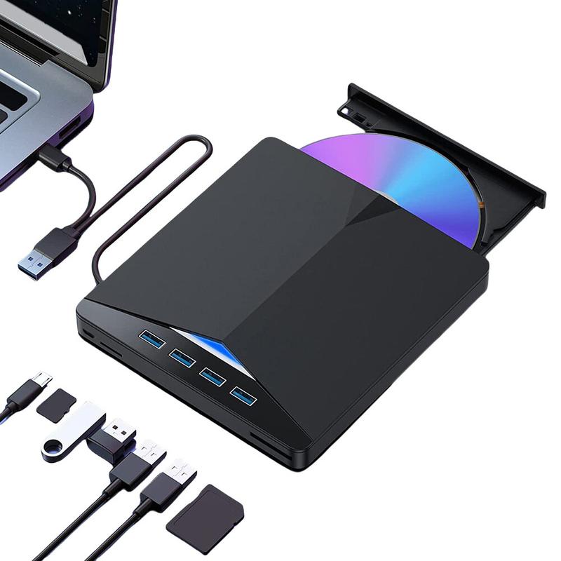 7 In 1 USB3.0 Type-C External Mobile Drive CD DVD Burner High-Speed ...
