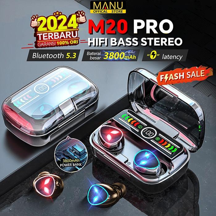 Jual TWS M20 Pro Wireless Earphone Bluetooth V5.3 TWS Gaming Headset ...