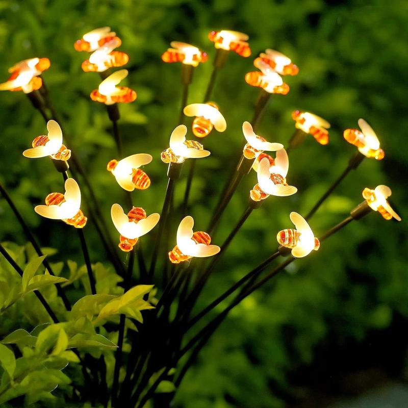 Solar Garden Lights Bee Firefly Garden Lights Solar Outdoor Decoration ...