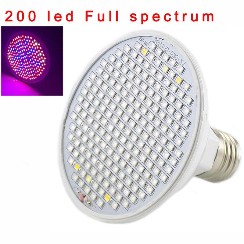 13W 200LED Plant Grow Light E27 Lamp UV IR Full Spectrum Growing ...