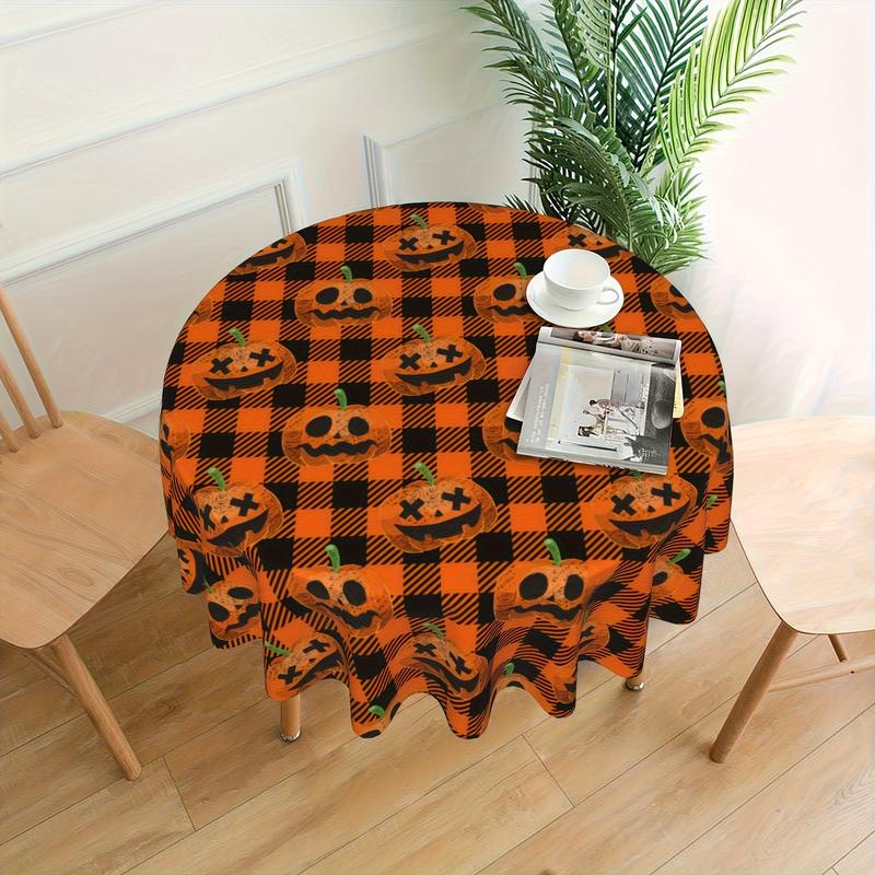 Funny Halloween Ghost Round Tablecloth Washable Round Table Cloth ...