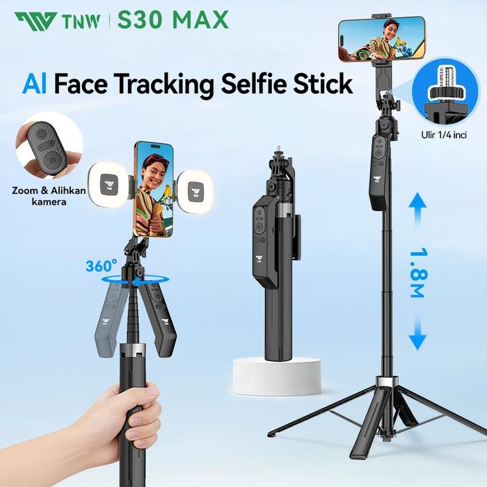 Promo TNW S30max Auto Face Tracking Tripod 360°Rotation Gimbal ...