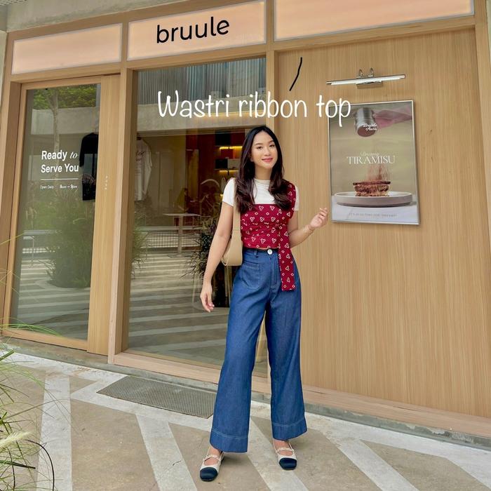 Jual Wastri Ribbon tanktop/kemben batik jumput Katun Top Crop - Dusty ...