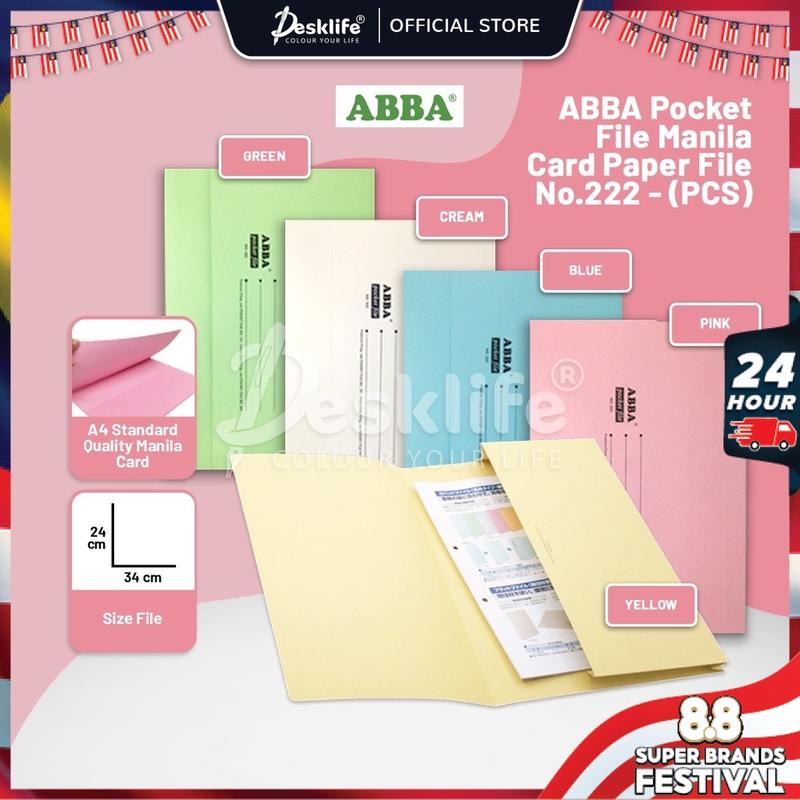 Desklife ABBA Pocket File Manila Card Paper File No.222 -(PCS) - TikTok ...