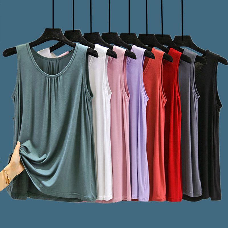 Modal Women's Summer Home Top Thin Outerwear Plus Size Base Shirt ...
