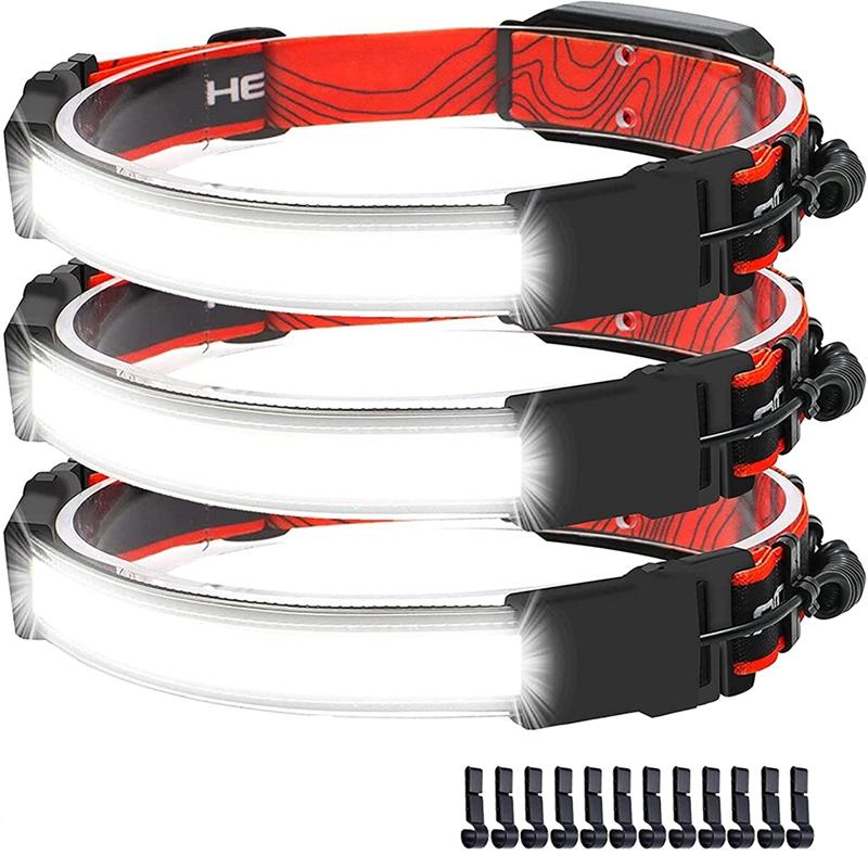 3 Pack Headlights,240° Wide Beam Headlights,Waterproof Headlights with ...