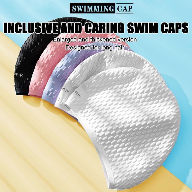 [PAL]Extra Large Bubble Swim Cap Silicone Teardrop Swim Cap Super ...