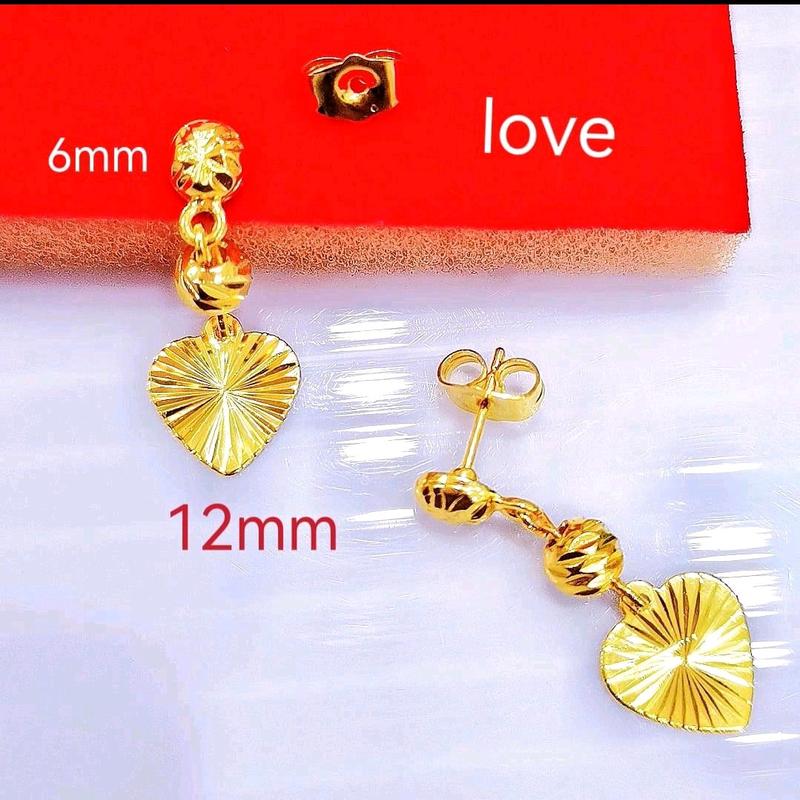 Subang Anting love paku gold plated Earrings - TikTok Shop Malaysia