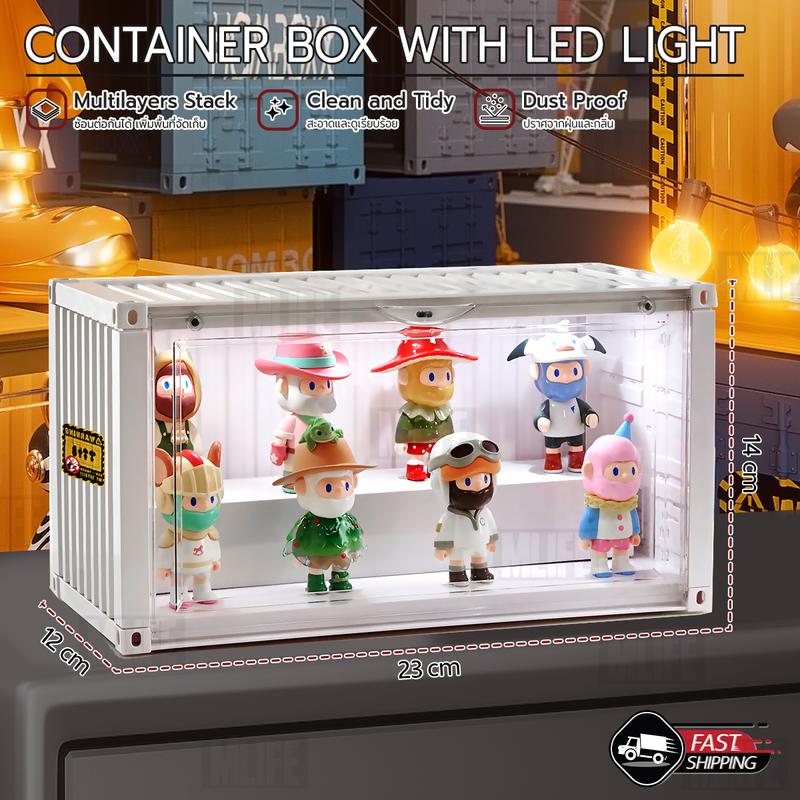 MLIFE - กล่องโชว์โมเดลคอนเทนเนอร์ LED กล่องอะคริลิคใส กล่องโชว์โมเดล ...