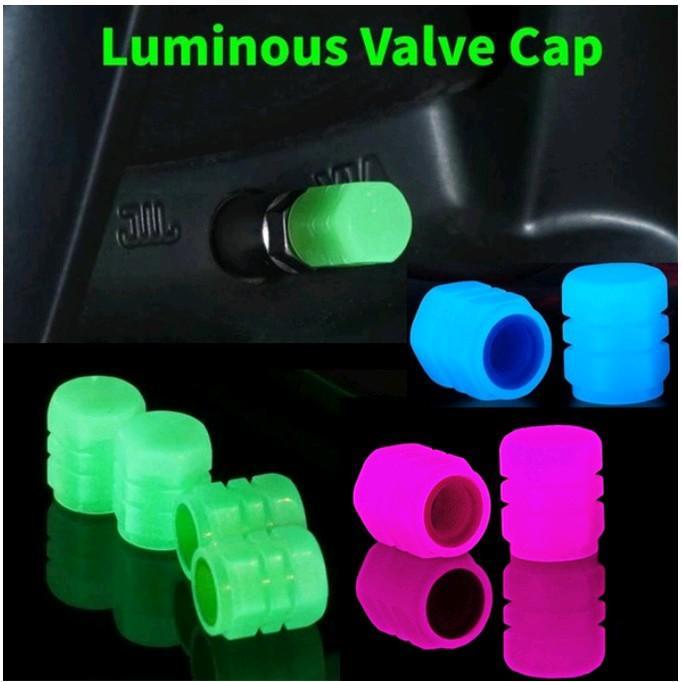 Luminous Glow Tube Cap Kepala Tube Modern Design kereta / Bike Tyre Air ...