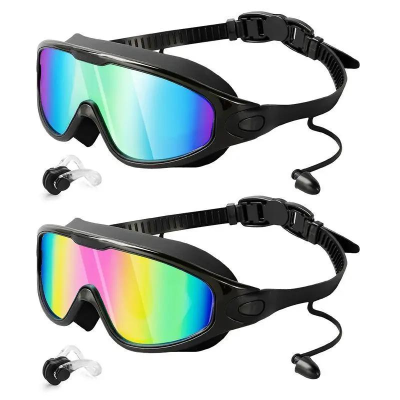 Swim Goggles for Adults & Kids - Anti-Fog Full-Coverage, 3-Color UV ...