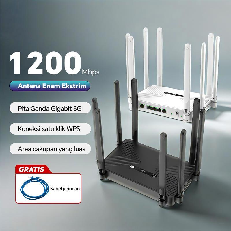 Router 8 port, 1 port WAN, 4 port LAN, 1200 Mbps Dilengkapi dengan 1 ...