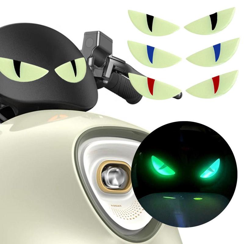 2pcs/set Electricvehicle Modification Luminous Devil Eye Stickers ...