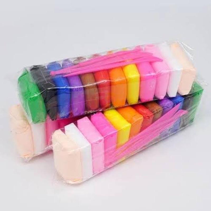 Polymer Clay Set 12 Warna / Polymer Magic Clay Free Pisau 3 Pcs - Shop ...