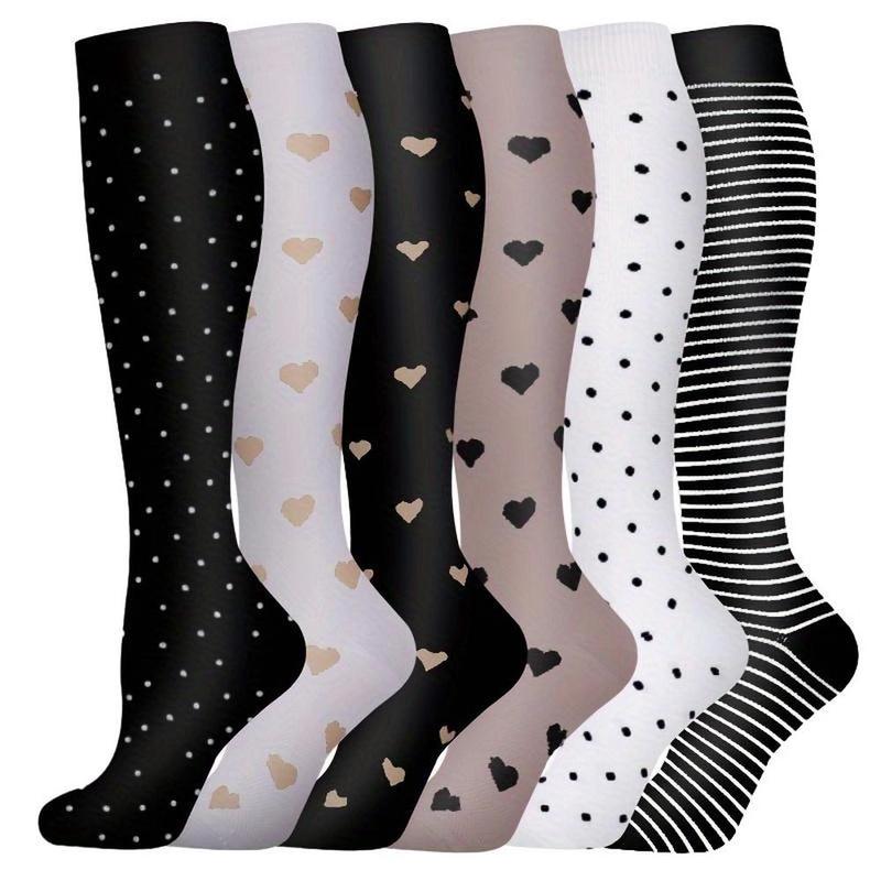 Fruit & Animal Pattern Compression Socks, 6 Pairs/set Casual Comfy ...