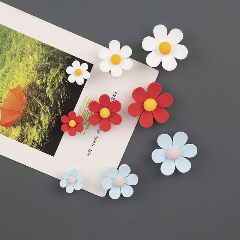 3PCS Cute Colorful Flower Fridge Magnets 3D Magnetic Refrigerator ...