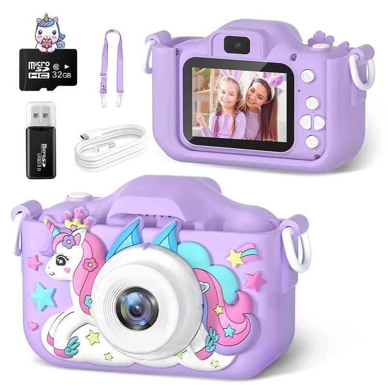 Cute Unicorn Kids Cameras Ages 7-12 Digital Children Camera Mini ...