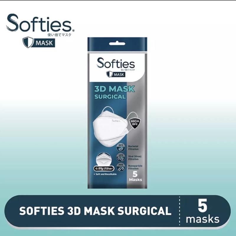 masker softies 3D surgical isi 5 pcs - putih - Shop | Tokopedia