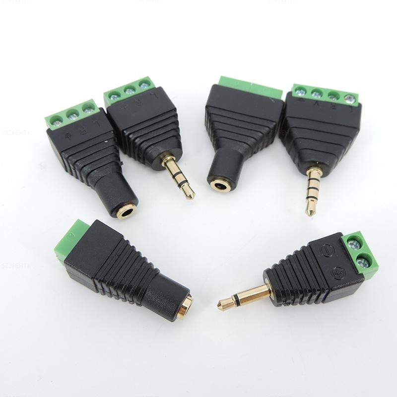 3pcs 3.5mm 2 3 4 Pole mono Stereo 3.5 Male female AV Screw Terminal ...