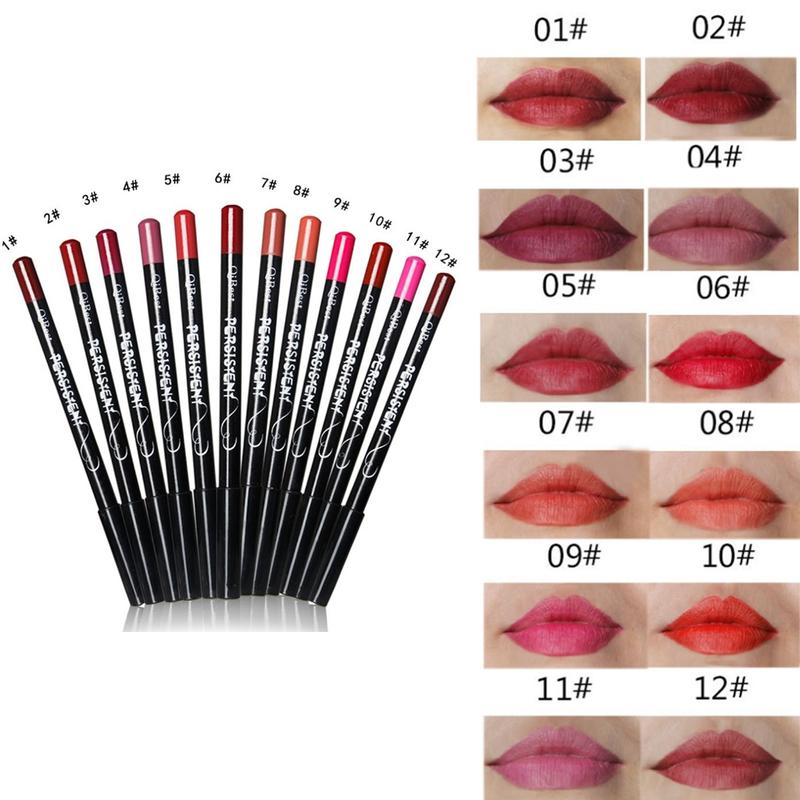 12Pcs Matte Lip Liner Pencil Set High Pigmented Natural Lip Makeup ...