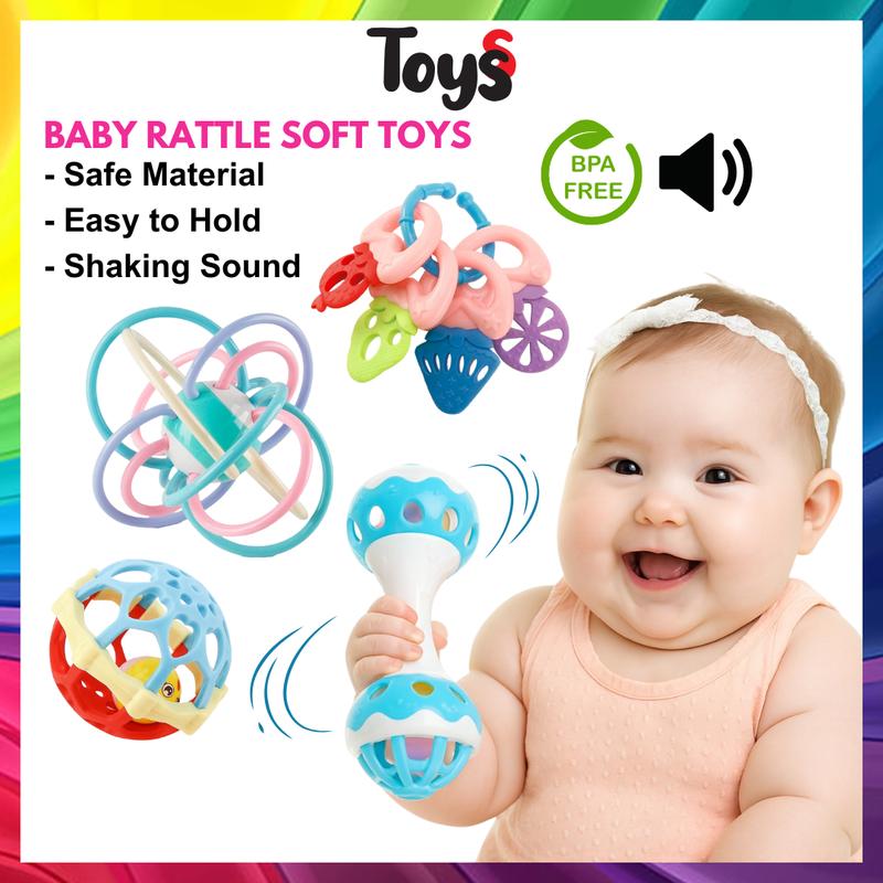 Toyss Mainan Baby Rattle Mainan Gigit Baby Rattle Soft Toys Mainan Baby ...