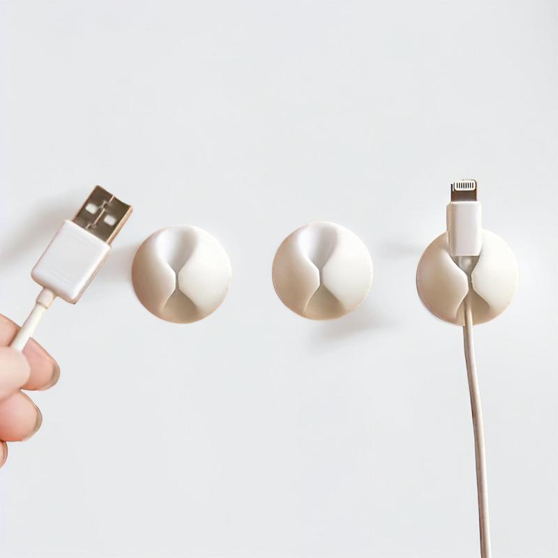 Round Cable Holder Clips, 5 Counts Self Adhesive Desktop Data Cable ...