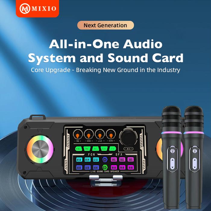 Promo MIXIO YS-301 Soundcard Bluetooth Speaker 2 Microphone Wireless ...