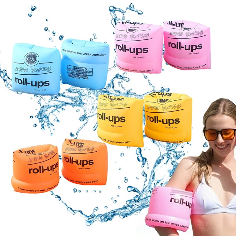 1Pair Kids Adult Swimming Arm Float Rings Children Adult Inflatable ...