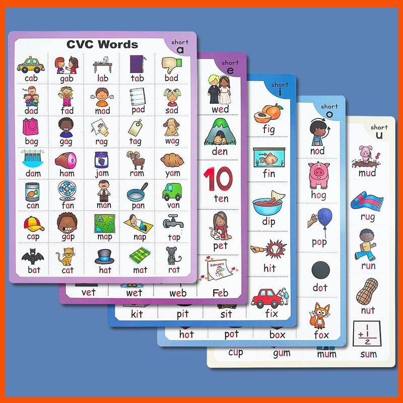 CVC Words Phonics Workbook and Posters Card Language Arts Skills ...