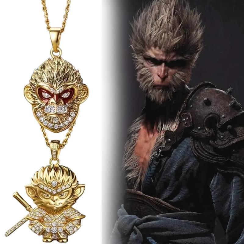 Elegant Black Wukong Qi Tian Da Sheng Necklace Crafted From High ...