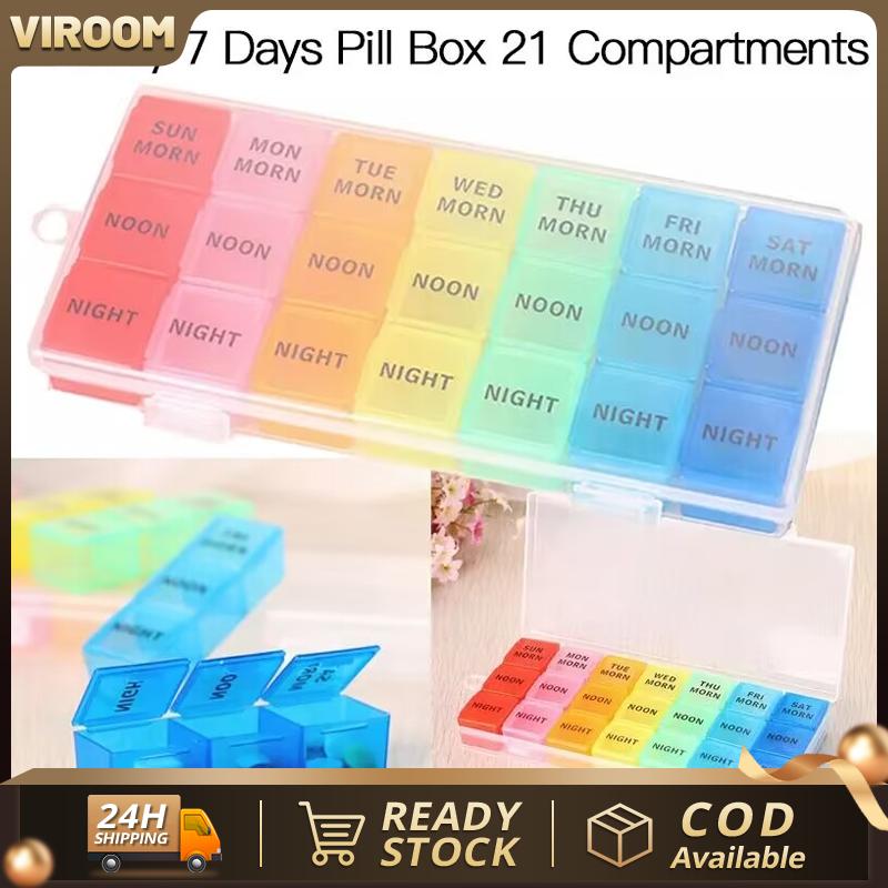 7 Days Weekly Medicine Pill Box Medication Storage Box 21 Slots ...