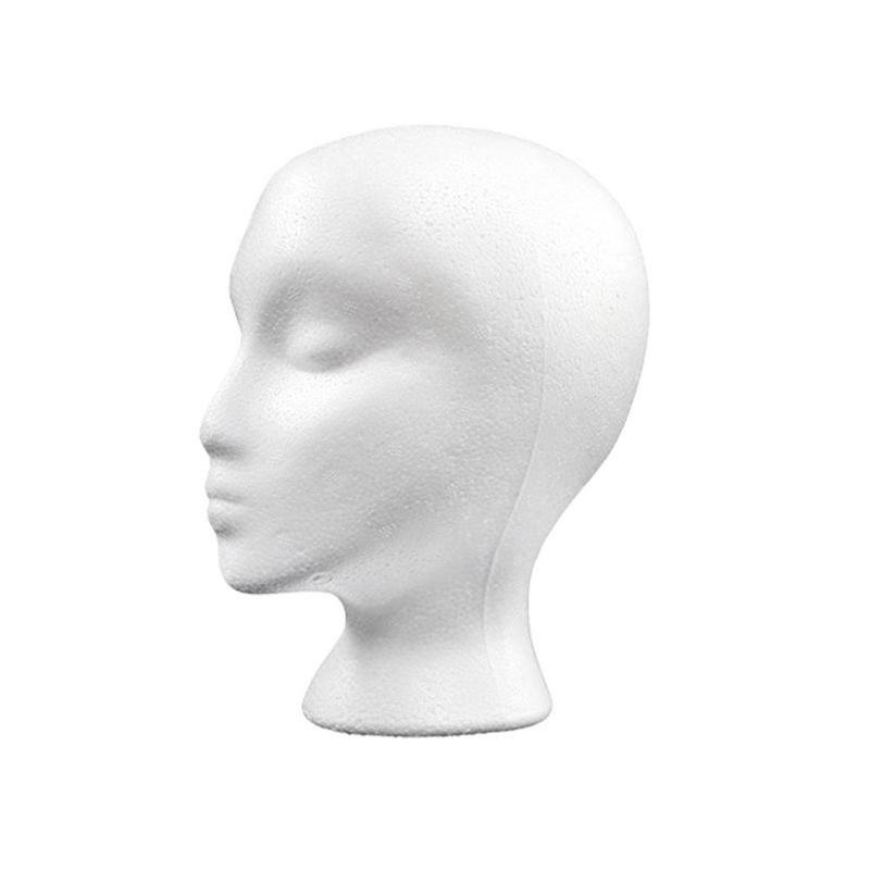 Foam Wig Head Tall Female Hair Hat Display Foam Mannequin Head - TikTok ...