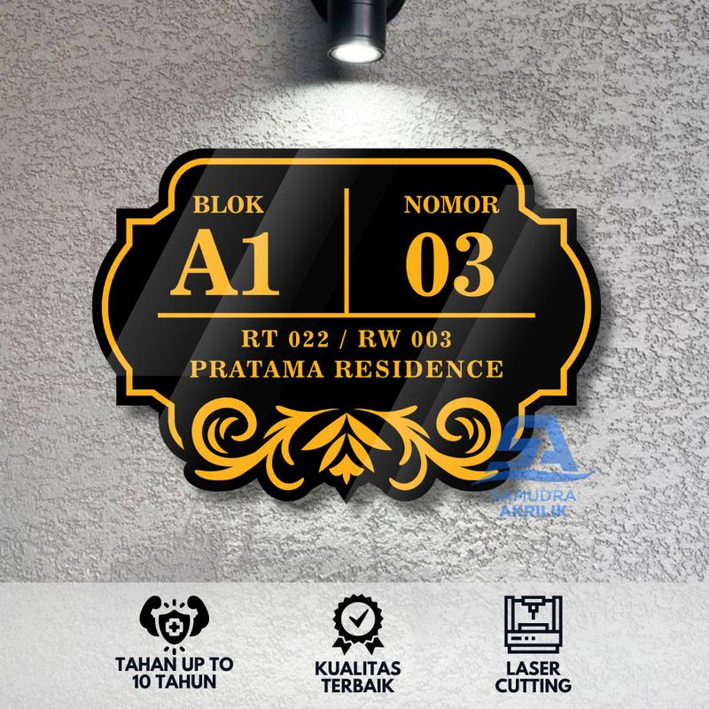 Nomor Rumah Aesthetic Akrilik Bebas Custom Tempel | Papan Nomor - Shop | Tokopedia