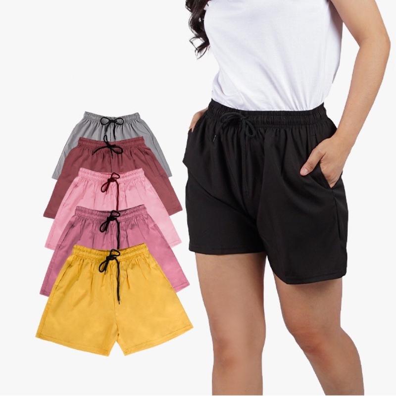 Fashion Plain Taslan Short For Women With 2 Pocket - TikTok Shop ...