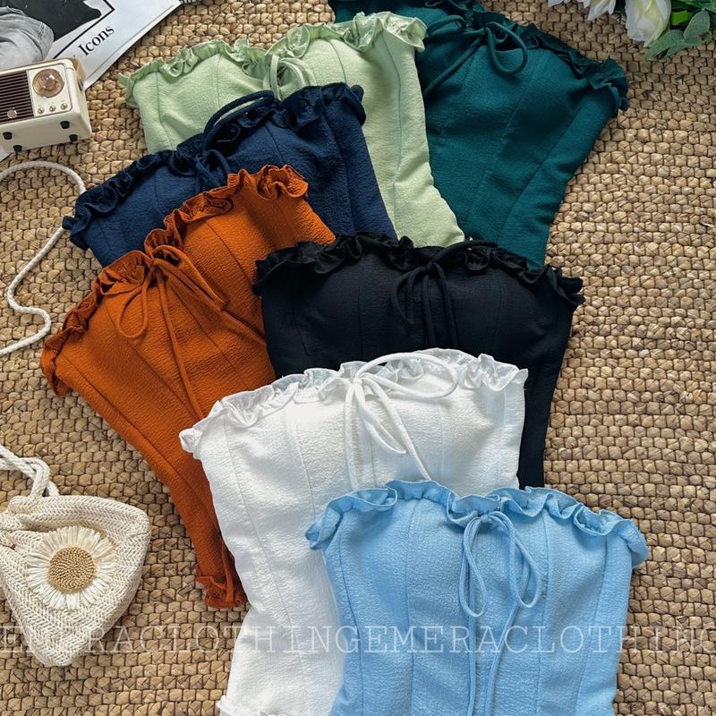 Bộ sưu tập áo Ellie dáng quây cúp ngực bèo xinh xắn mặc được - TikTok ...