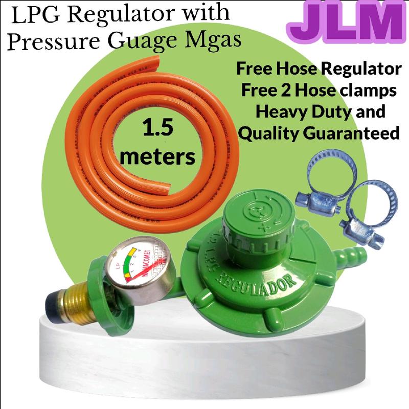 LPG Regulator Heavy duty with Pressure Guage Mgas Free Hose Regulator ...