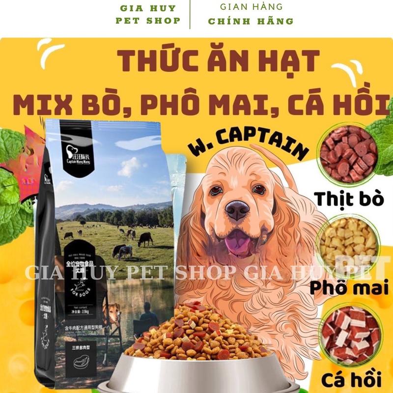 Hạt thức ăn cho chó Captain trộn lẫn thịt bò, phô mai, cá hồi, - TikTok ...