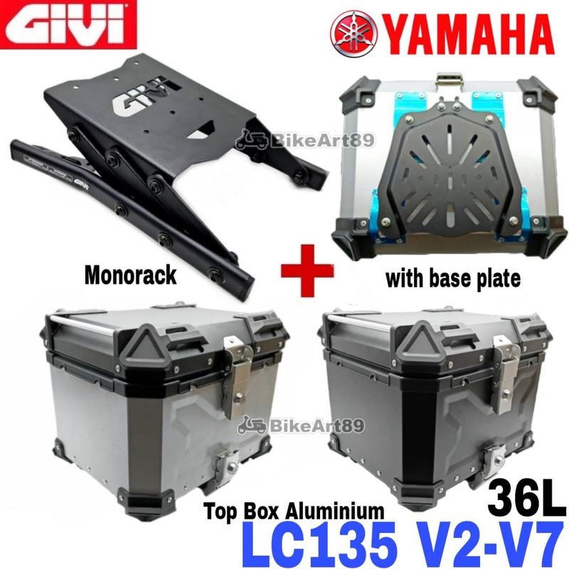 GIVI Monorack Yamaha LC135 ES/ES16 V2-V7 Top Box Aluminium 36L - TikTok ...