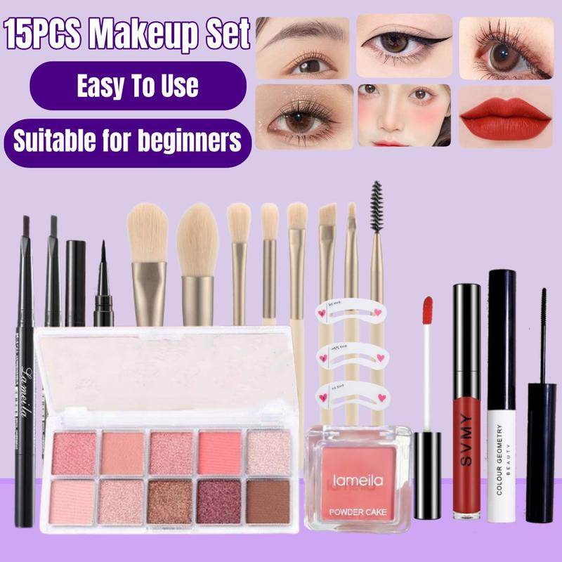 15PCS Makeup Complete Set LAMEILA10 Color Eye Shadow+LAMEILA - TikTok ...