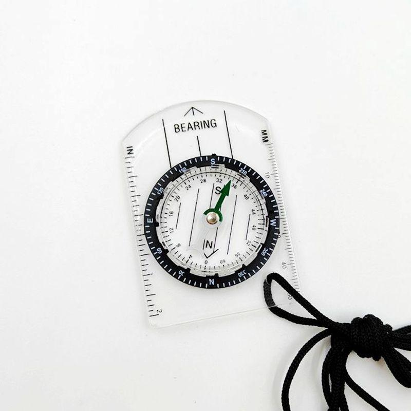 Outdoor Transparent Mini Acrylic Scale Compass Map Scale Lanyard ...
